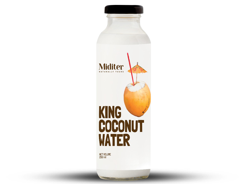 Sri Lankan Organic King Coconut Water – 250ml Bottle | Miditer